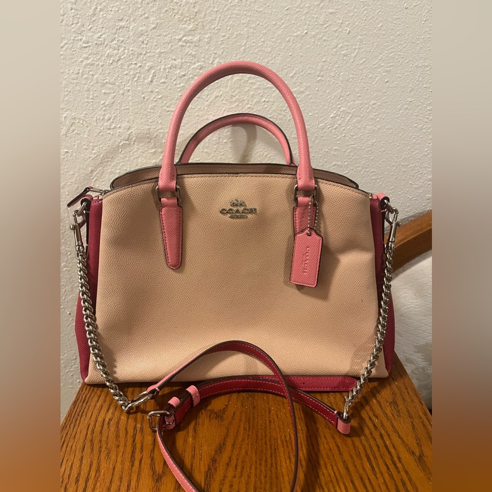 Coach Colorblock Satchel With Crossbody In Taupe / Pi… - Gem
